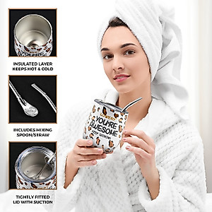 Valentines At-Home Spa Kit with Honey Almond Scent, Bath Gift Basket - Vit E-Rich Bath Essentials, Tumbler, Ear Candles, Bath Oil, Salts, Shower Steamer, Organic Lip Balm & More in Leopard Basket, 21