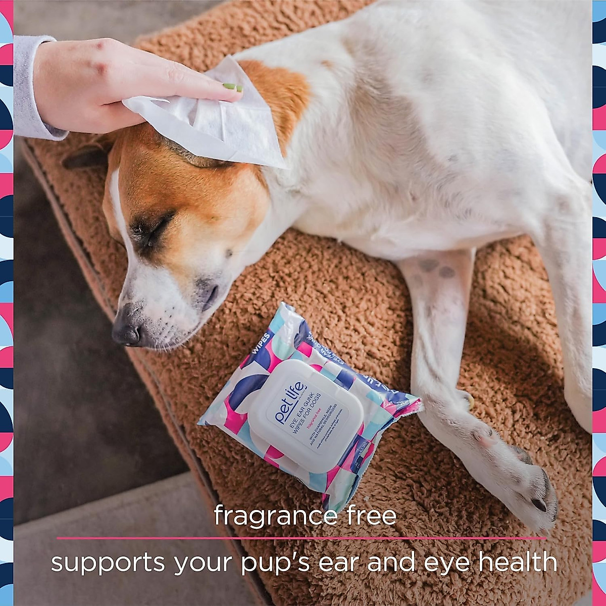 Pet Life Unlimited Dog Ear & Eye Wipes & Cleansing Dog Wipes Bundle - Pet Wipes for Dogs, Dog Cleaning Wipes, Plant-Based Dog Wipes - Dog Ear Wipes, Dog Eye Wipes - Plant-Based Dog Ear Cleaner Wipes