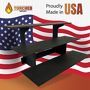 3-Tier Straight Retail Table Display Stand with Shelves | 3 Step Straight Display Rack for Counter Top, Craft Shows, Farmers Market, Trade Shows, Pop ups, Soap Display, Candles, Tumblers, Cups