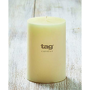 TAG Trade Associates Group Chapel 4x6 Ivory Pillar Candle Unscented Drip-free Long Burning Hours for Home Decor Wedding Parties 4x6 Ivory