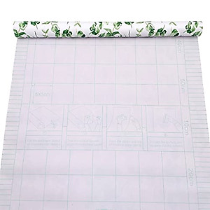 Yifasy Drawer Shelf Liner Green Leaf Self-Adhesive Furniture Inner Lining Paper Sheet Removable Wallpaper Roll 118x18 Inch