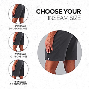 Anthem Athletics Hyperflex 5 Inch Men's Workout Shorts - Zipper Pocket Short for Running, Athletic & Gym Training - Volcanic Black G2 - Large