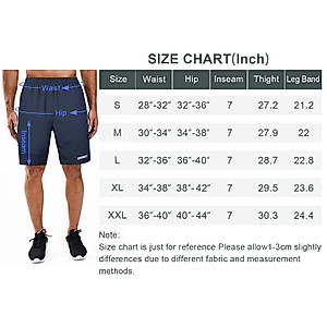 Souke Sports Men's Workout Running Shorts Quick Dry Athletic Performance Shorts Black Liner Zip Pockets