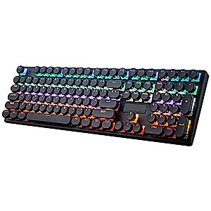 HJJWL Gaming Keyboard and Mouse, Gaming Mechanical Keyboard Blue Red Switch 104key RU/US Wired Keyboard Anti-ghosting RGB/Mix Backlit LED USB for Gamer PC Laptop (Color : White)
