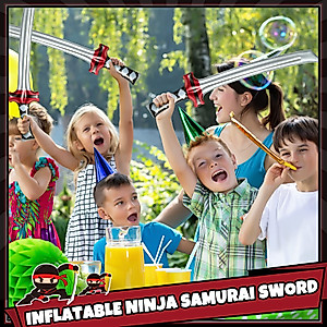 Deekin 24 Pcs Inflatable Ninja Samurai Sword Inflatable Ninja Swords Inflated Katana Sword Toy Blow up Samurai Sword Toy Costume Accessories for Girls and Boys Birthday Ninja Theme Party