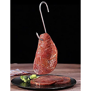 jeoyswe Meat Hook (4inch 4mm) Smoker Hooks Stainless Steel 304, Meat Hooks Processing for Sausage, Beef ,Bacon, Poultry, Deer, Moose