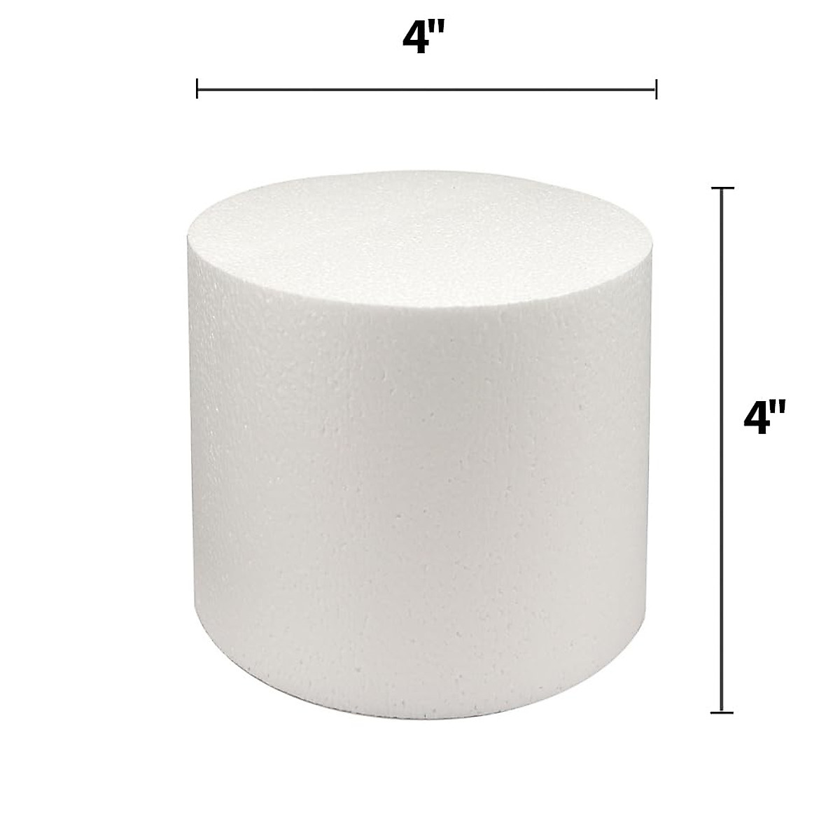 O'Creme Polystyrene Dummy Cake Decorating Display for Baked Goods Bakery Supplies Round Shape (4” Diameter x 4” High)