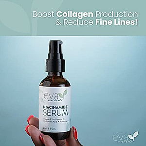 Niacinamide Serum for Face, Firming Moisturizer Serum with Niacinamide Vitamin B3 + Hyaluronic Acid - Pore Minimizer, Restores Elasticity, Reduces Blemishes, Discoloration Serum (2oz)