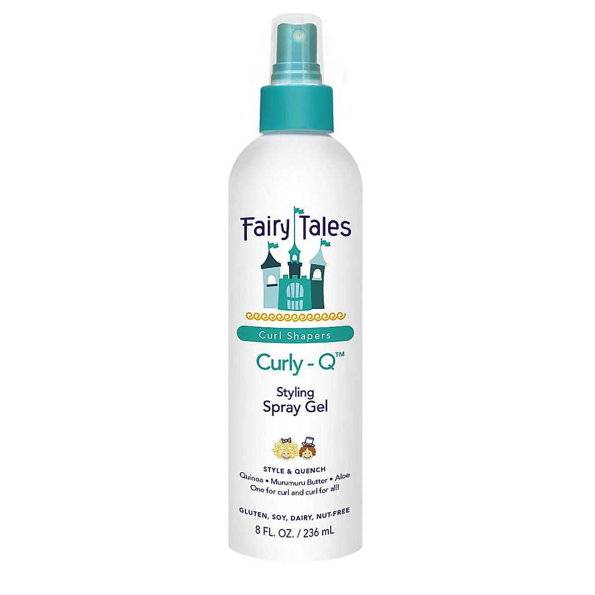 Fairy Tales Curly Q Kids Styling Spray Gel - 8 oz - Paraben , Sulfate , Gluten and Nut Free - Daily, for all Types of Curls Including Multi Cultural Hair