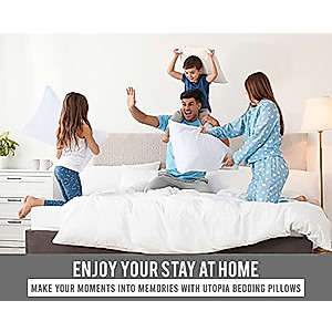 Utopia Bedding 1 Full Size Quilted Fitted Premium Mattress Pad with 2 Pack Queen Size Bed Pillows for Sleeping (White)