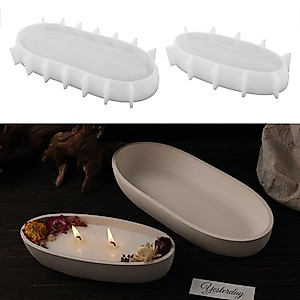 AOOOWER DIY Storage Tray Mold Jewelry Container Resin Casting Mold DIY Candle Holder Mould Simple Boats Tray Mold Easy to Clean