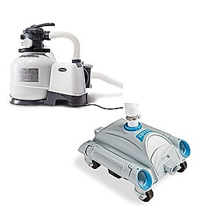 Intex 2800 GPH Above Ground Pool Sand Filter Pump and Automatic Pool Vacuum