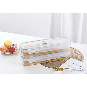 Komax Biokips Pasta Storage Containers Set of 4 – BPA-Free Rectangular Plastic Containers with Lids – Microwave & Dishwasher Safe Airtight Containers – Noodle, Pasta, & Spaghetti Container (33 oz)