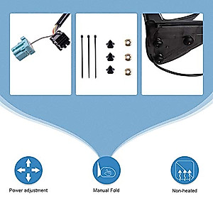 For Chevy For GMC Automotive Mirrors by ECCPP Towing Mirrros Replacement fit for 2003-2006 Silverado Sierra with Power adjusted for Main Mirror-Foldable-Left Side