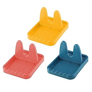 Angoily Hanger Holder Organizer 3pcs Spoon Rest and Pot Lid Holder Pan Pot Cover Lid Stand Rack Spoon Holder Utensil Rest Soup Spoon Holder Stove Organizer for Kitchen Collapsible Dish Pan
