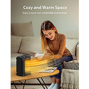 1000W/700W Space Heater, Small Ceramic Space Heater with Thermostat, Mini Portable Electric Heater with Fast Safety Heat, Multiple Protection for Home Office Desk
