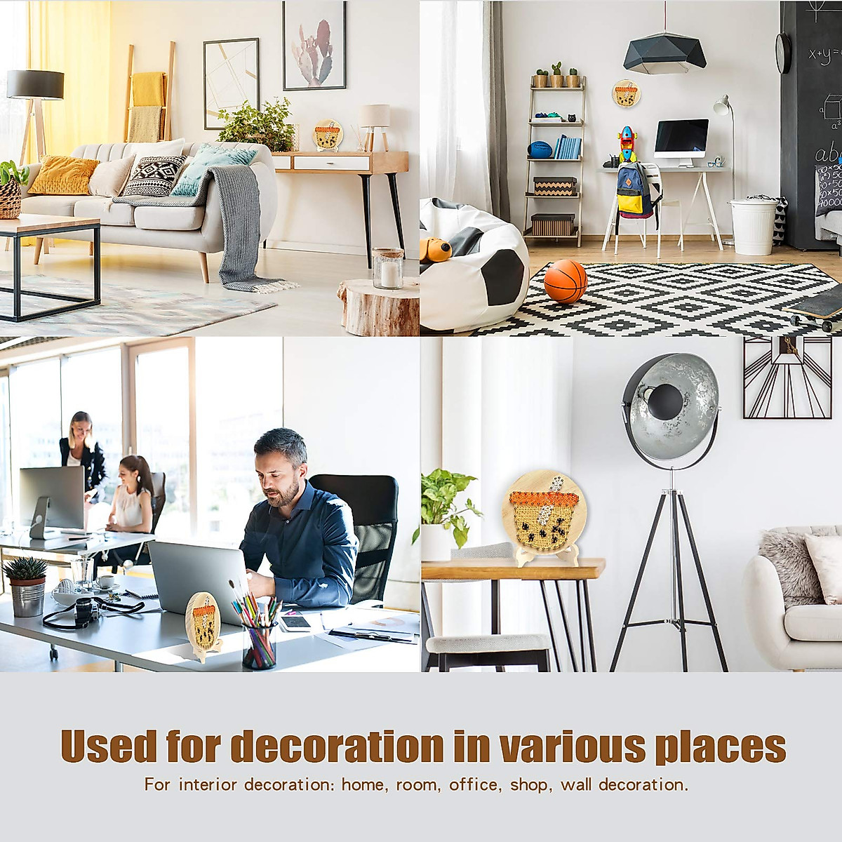 Wood Craft Kits String Art Kit DIY Bubble Boba Tea String Crafts Kit Toys for Adult Kids Creative Art Project for Boys Girls (Boba Tea kit)