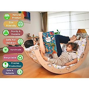 Kidodido Cushion for Climbing Arch | Pillow for Montessori Rocker | Montessori Rocker Cushion Set | Climbing Arch Pillow | Premium Quality Climbing Set Cushion (Flamingo)