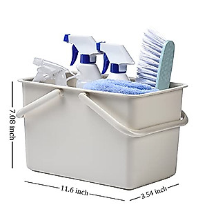 ALINK Plastic Shower Caddy Basket with Handle, Portable Storage Organizer for College Dorm, Bathroom, Kitchen - Abricot