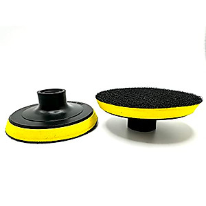 Pro-Graad 2 Pack 4" Hook and Loop Backing Pads Foam Backer Pad with 5/8”-11 – 4 inch Backup Pads for use with Angle Grinder or Drill Sanding Polishing Discs – Includes 2pcs 0.30” (8mm) Shank Adapters