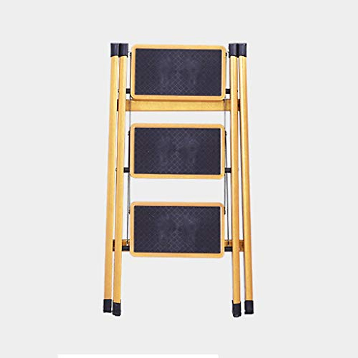 PENGJIE Folding Ladder Step Stool Ladder Stool 3 Step Folding Heavy Duty Steel Portable Anti Slip Mat Tread Compact 150 Kg Capacity