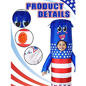 Libima USA Inflatable Dancer Costumes for Kids American Flag Wacky Tube Dancer Costume with Blower (American Flag)