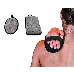 2 Pcs Set Exfoliating Glove Mitt Body Scrubber Pad for Smooth and Glowing Skin - Machine Washable - Dual Sided Dead Skin Remover for Better Absorption of Moisturizers