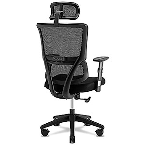 MAVIX M4 Gaming Chair: 19.5” Mesh Seat, DVL, Fixed Back Recline - Airy Comfort/Responsive Support/Adjustable Features for Gamers (Black)