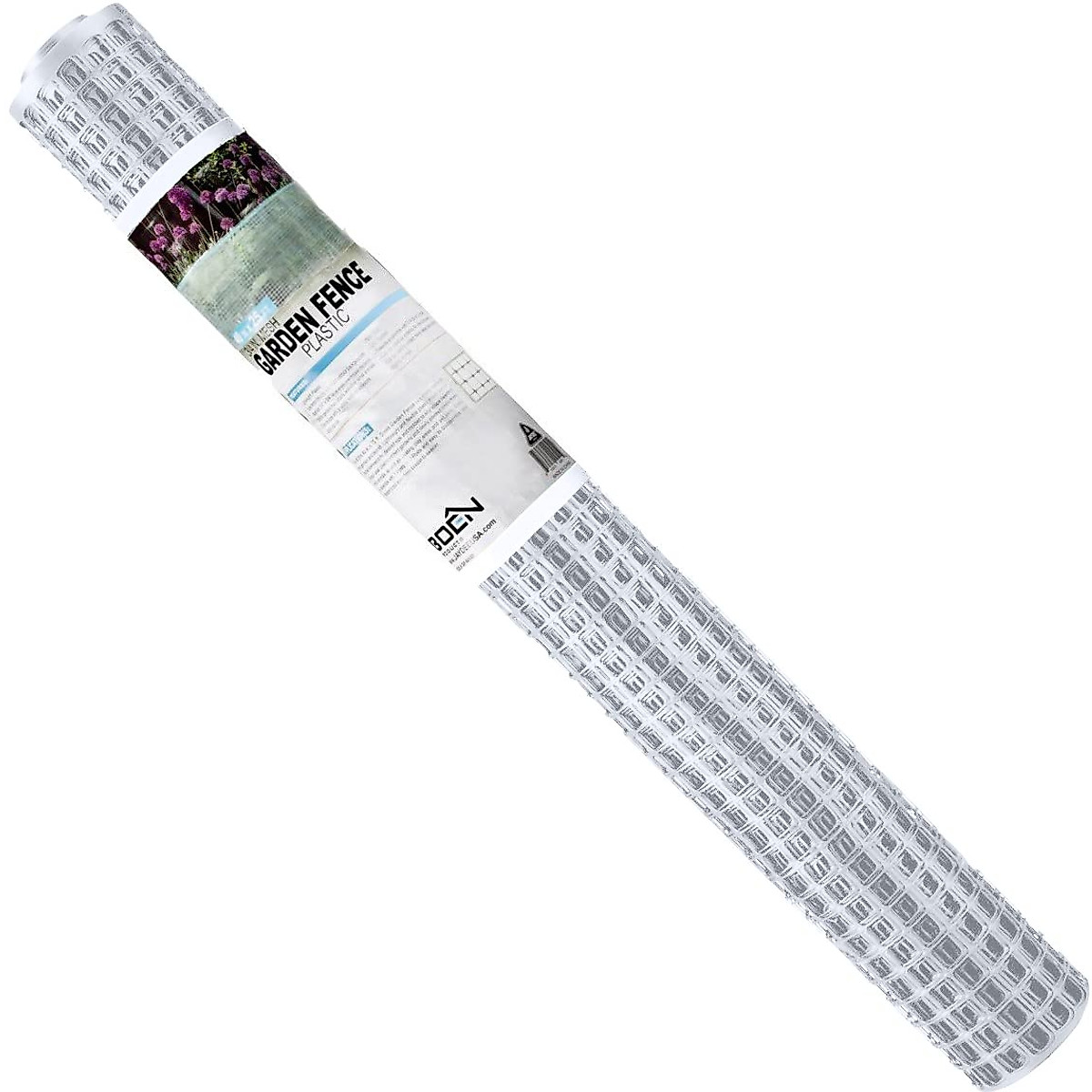 BOEN Garden Fence Temporary Barrier Outdoor Fence for Dog, Rabbit or Deer, Garden Netting Plastic Mesh Plant Protection (40" x 25', White)