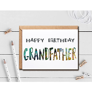 Happy Birthday Grandfather - Grandfather Birthday Card - Grandfather Card - Card For Grandfather Modern - Grandfather Birthday Card