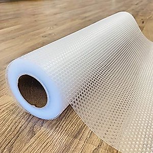 EVALAND 18 INCHES x 33 FEET Non-Slip Shelf Liner, EVA Kitchen Liner, Non-Adhesive Liner, Original Smooth Shelf Liner, Durable Strong Grip Liner, Stain-Proof Shelf, Drawer, Cabinet Liner