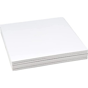 DecoPac Square Cake Drum, Foil Covered Cake Drum, Sturdy Half Inch Thick, Pack of 5, White - 18 Inch