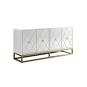 Best Master Furniture Tabitha High Gloss Lacquer Sideboard/Buffet, White