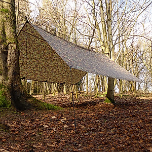 DD Hammocks - DD Tarp 3.5 x 3.5 - MC (11.5ft x 11.5ft) - 100% Waterproof Lightweight & Multifunctional Large Camo Rainfly Tarp Tent Shelter for Camping Bushcraft & Hiking Adventure