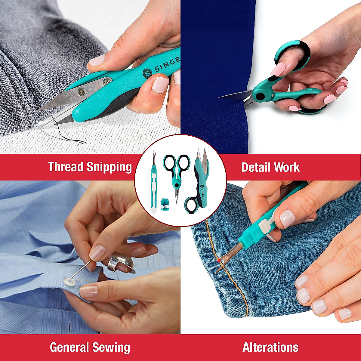 SINGER ProSeries Sewing Kits with Sewing Tools (Scissors & Seam Ripper Bundle)