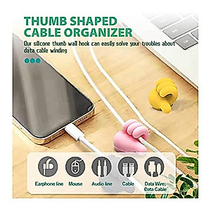 Dverrtuy Self-Adhesive Thumb Hooks, 16pcs Creative Silicone Thumb Wall Hooks Key Toothbrush Thumb Hook Holder for Data Cable Headphones Home Office Wall Storage Multifunctional Nail Free