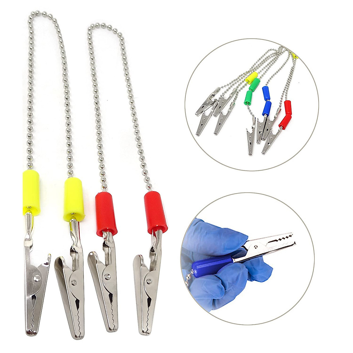 Honbay 4PCS Dental Bib Holder Clips Ball Chain Napkin Clips