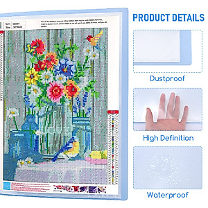 A3 Diamond Painting Storage Book for Diamond Painting Kits Diamond Art Storage Presentation Book Diamond Art Portfolio Folder with 30 Pocket Slevees Protectors(Blue)