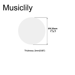 Musiclily Pro 6.35mm Natural Mother of Pearl Guitar Fretboard Inlay Dots, White Pearl (Set of 20)