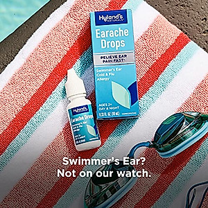 Hyland's Earache Drops, Natural Relief of Cold & Flu, White, 0.33 Fl Oz