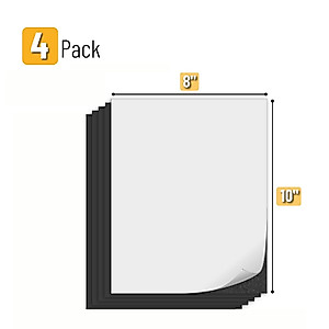 Mr. Pen- Adhesive Magnetic Sheets, 8" x 10", 4 Pack, Magnetic Sheet, Magnetic Paper, Magnet Paper Sheets, Magnetic Sheets with Adhesive Backing, Flexible Magnetic Sheet, Photo Magnets, Magnet Sheet