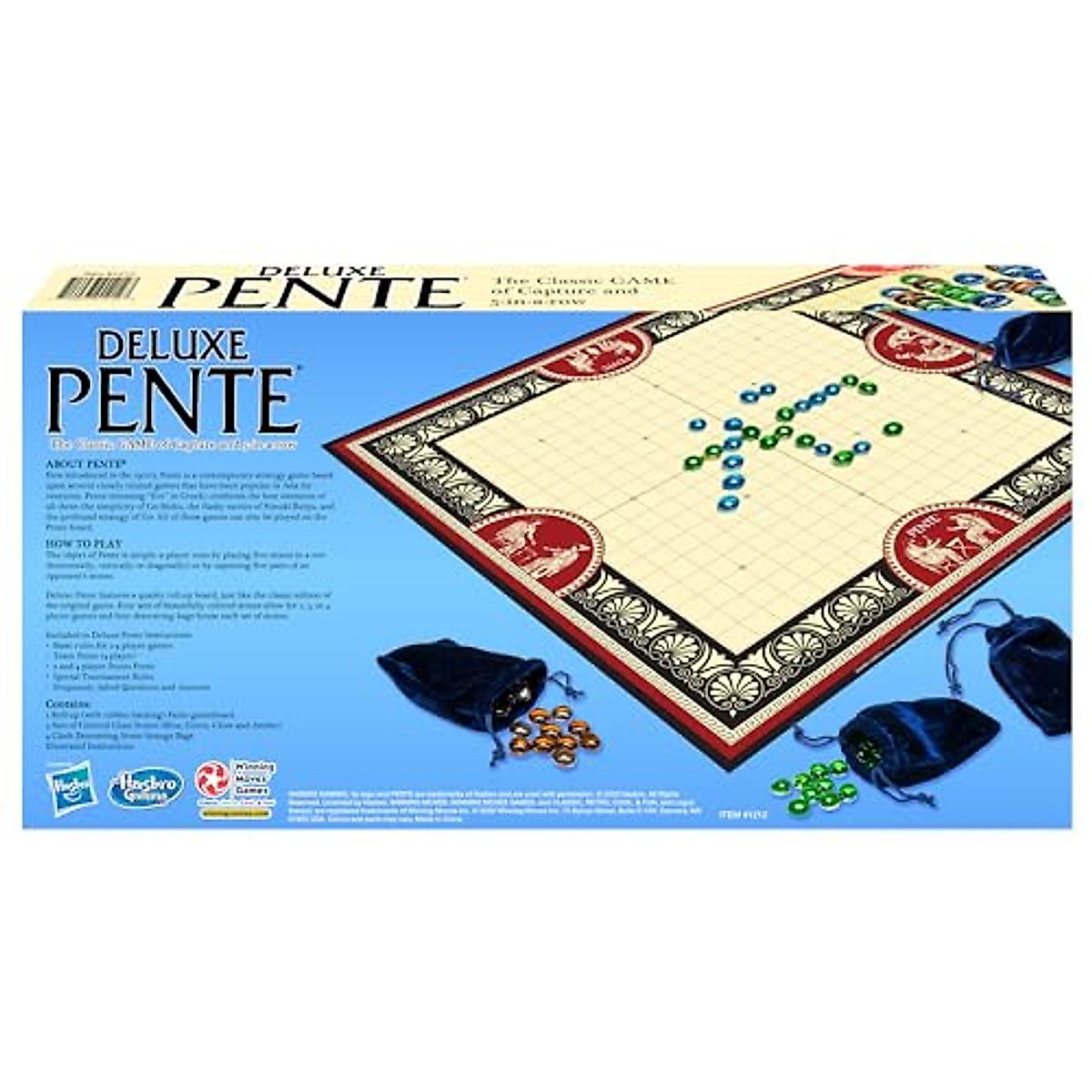 Deluxe Pente, by Winning Moves Games USA, Family Strategy Game of Capture Stones for 2 to 4 Players, Ages 8+