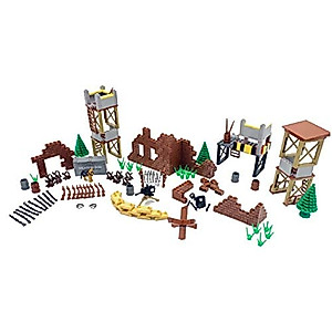 General Jim's Military Brick Building Set - Custom Building Blocks Battle Scene - Weapons, Forts, Walls, Lookout Towers, Sandbags, Trees and More - World War 2 Set for Teens and Adults