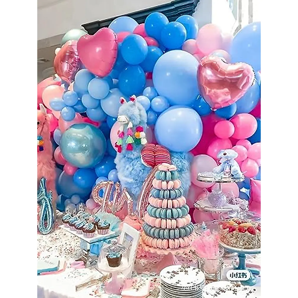 Blue Pink Balloon Garland Kit, 139Pcs Macaron Blue Hot Pink Balloon Arch Kit Latex Balloons 18/12/10/5 inch Different Sizes Balloon for Wedding Birthday Baby Shower Party Decorations