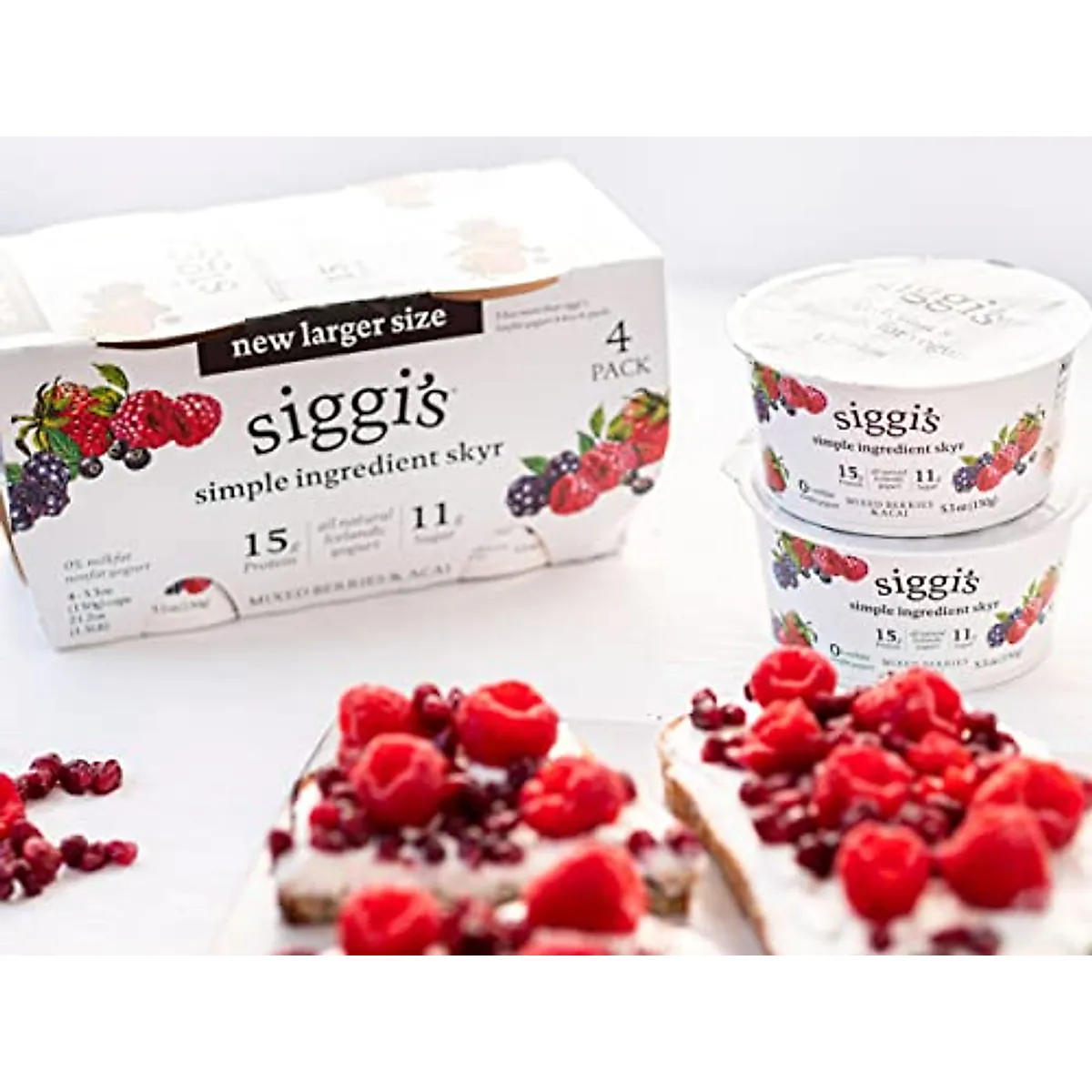 Siggi's Mixed Berries & Acai Non Fat Yogurt 4 Pack, 21.2 OZ