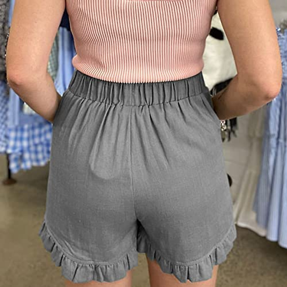 Linen Pants Outfit Wide Leg Pants Sets Women 2 Piece Outfits Linen Brown Pants White Cargo Capri Pants Women Work Pants Yellow Running Shorts Women's Fold Over Linen Pants Loose Fit Capri Workout