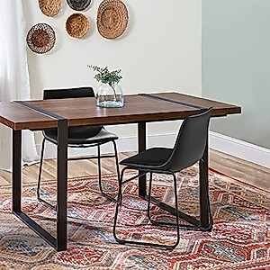 NicBex Retro Side Chair Dining Chair with Metal Legs for Kitchen, Living, Dining Room, Set of 2, (Black Color) (A-GE17014-USSU014)