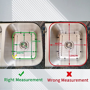 YORZSDI Protectors for Kitchen Sink, 18-7/8" x 13-3/4" Stainless Steel Sink Grid with Center Drain, Sink Bottom Grid Grates for Kitchen Sink Accessories with Sink Strainer and Protective Rubber Feet
