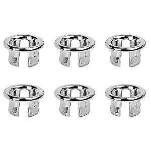 6pcs Round Basin Overflow Trim Sink Hole Cap Drain Cap Cover Insert in Hole Simple Installation for Bathtub Kitchen Sink Sink Hole Replacement Drain Cap Bathtub Hole Kitchen Sink Accessory Plastic