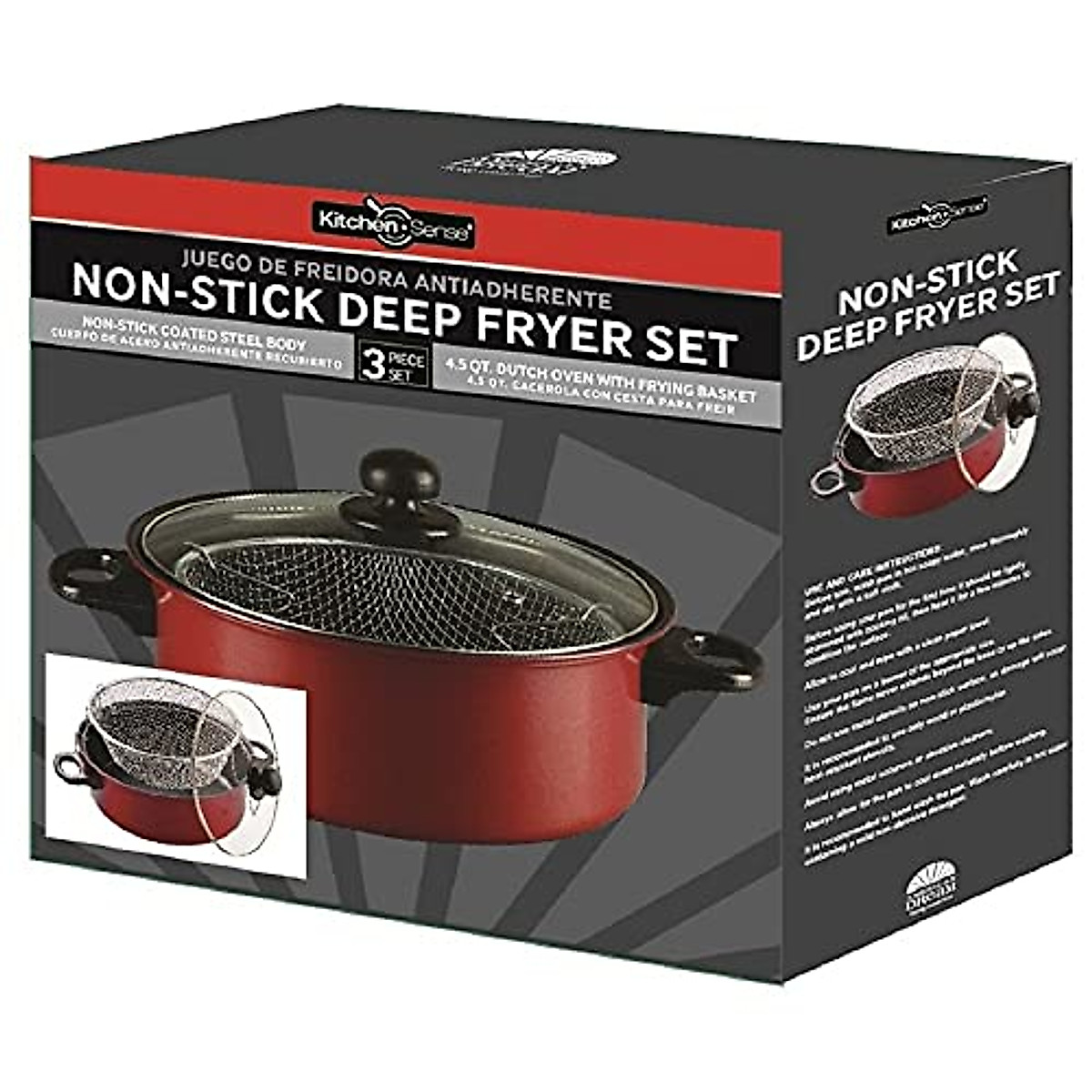 J&V TEXTILES 3-Piece Deep Fryer Set